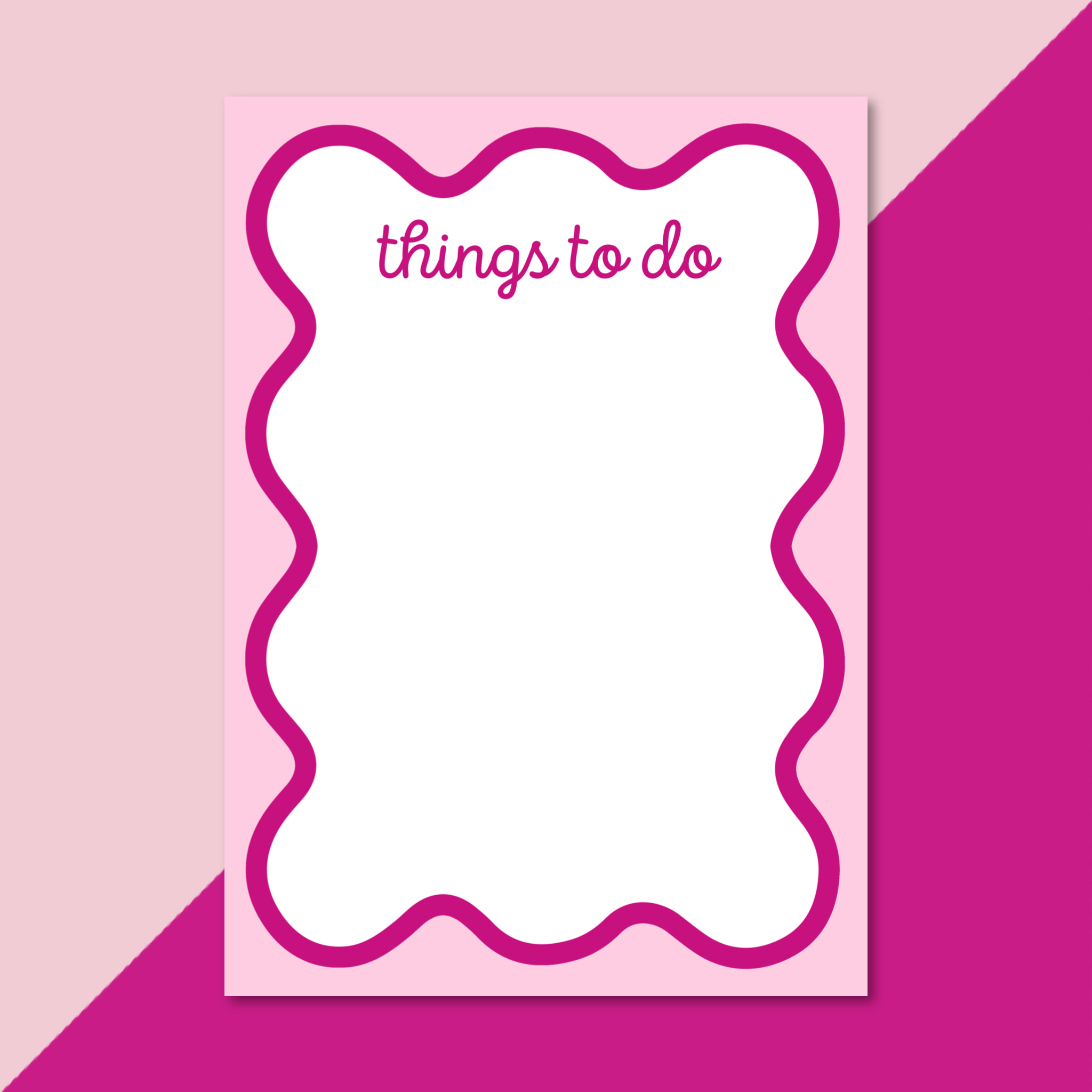 Wavy Things To Do Notepad | Magenta/Light Pink – MadHouse